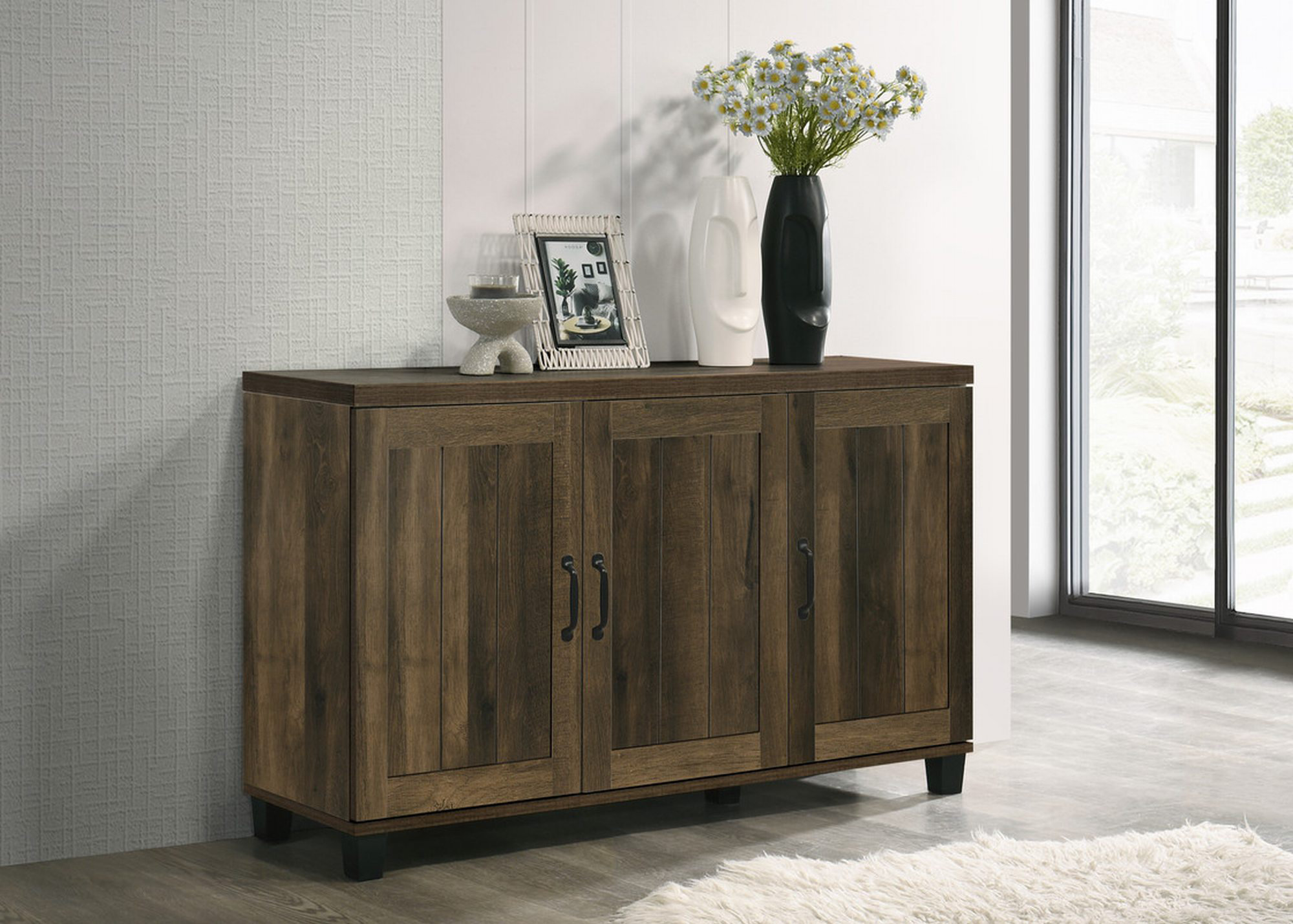 Millwood Pines Trevonix 3-Door Sideboard With Adjustable Shelves | Wayfair