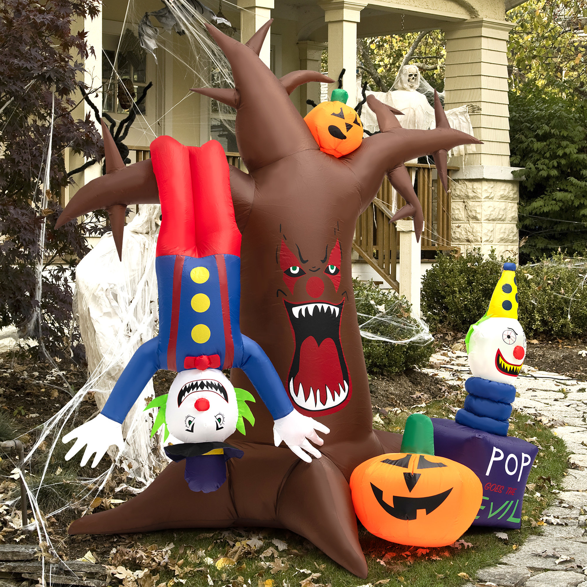 The Holiday Aisle® Halloween Horror Clown Ghost Tree Inflatable ...