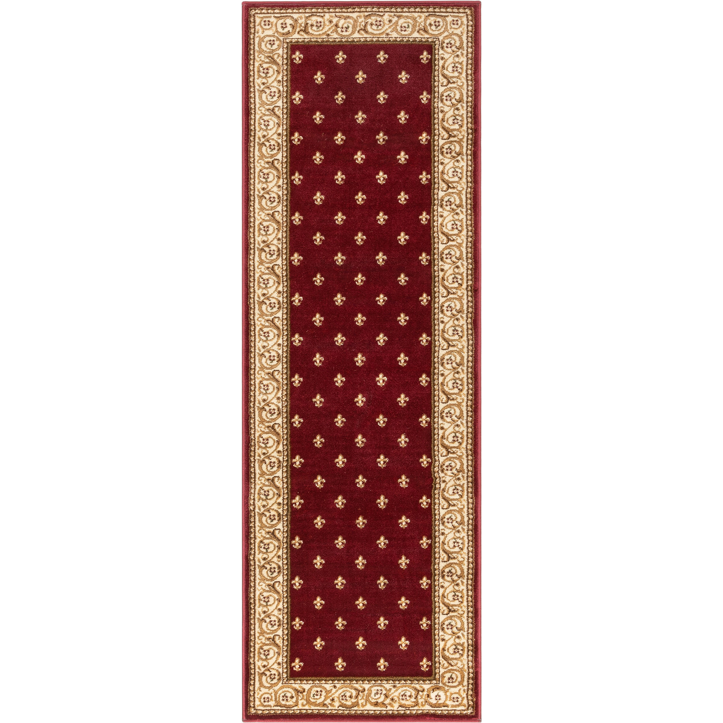 Charlton Home® Dezerey Fleur De Lis Traditional Oriental Red Plush Rug ...