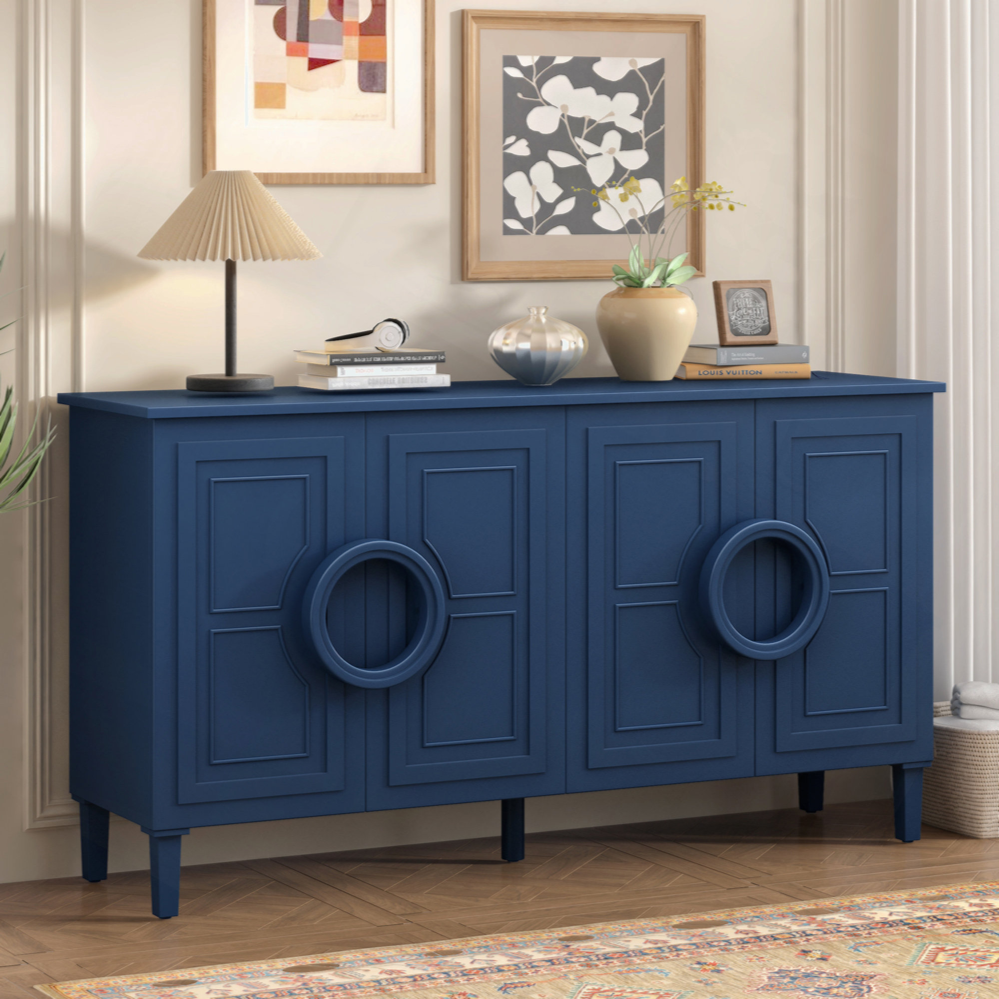Fleur De Lis Living Four-Door Sideboard With French-Inspired,Suitable ...