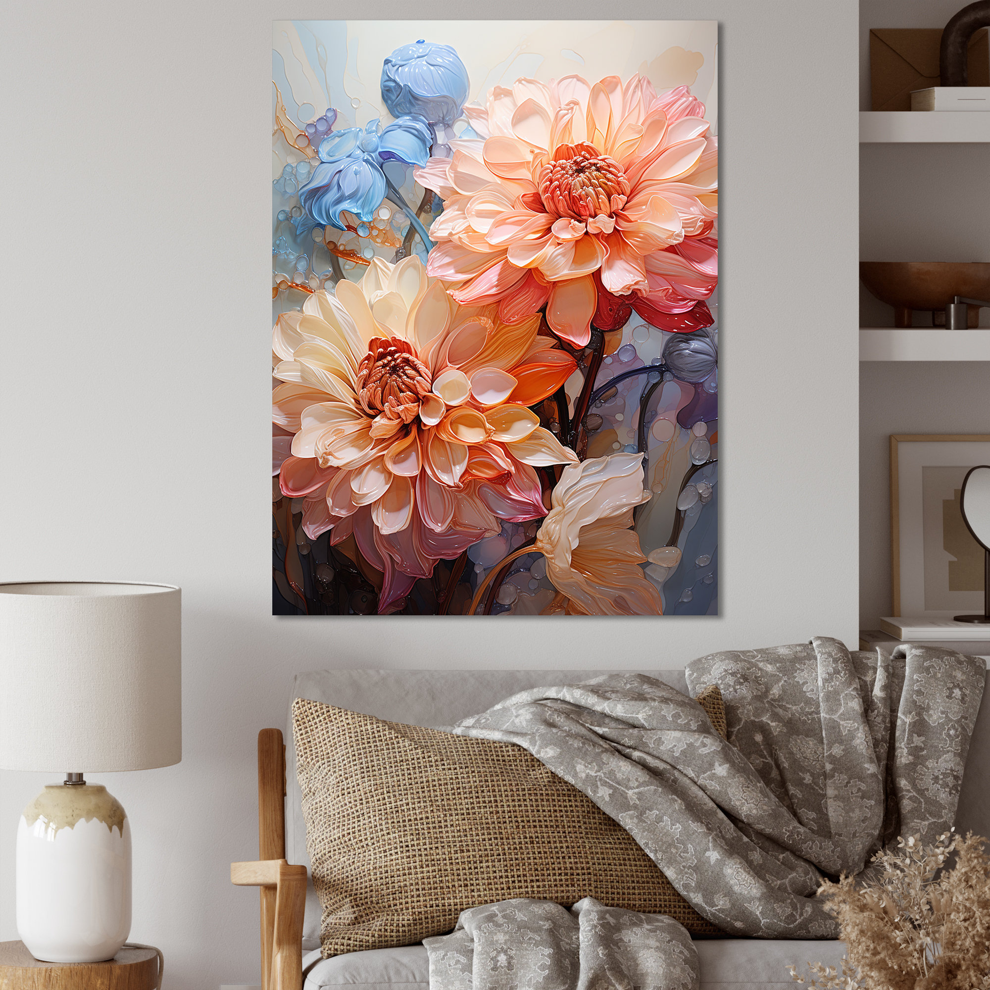Winston Porter Pink Zinnias Transparent Beauty On Canvas Print | Wayfair