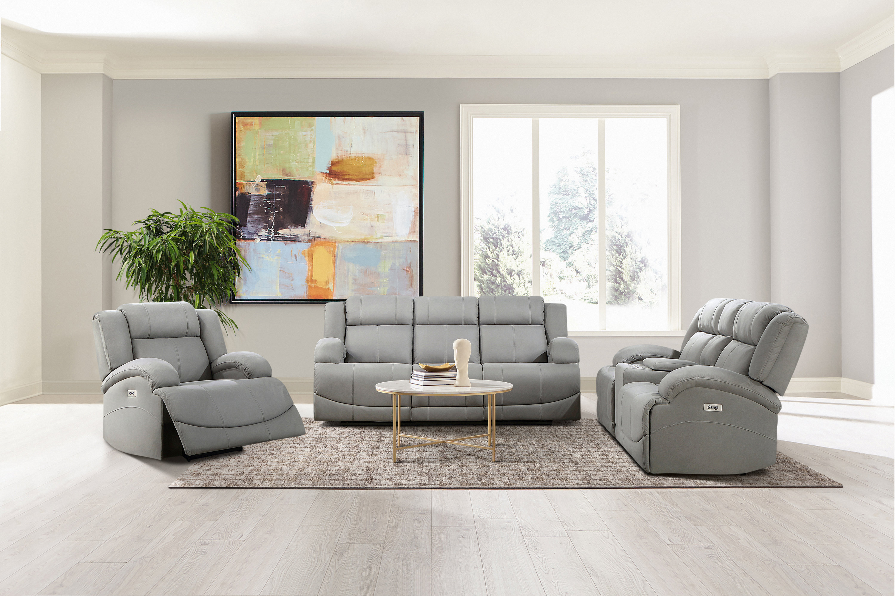 Latitude Run® Herriman 3-Piece Microfiber Push Button Power Reclining ...