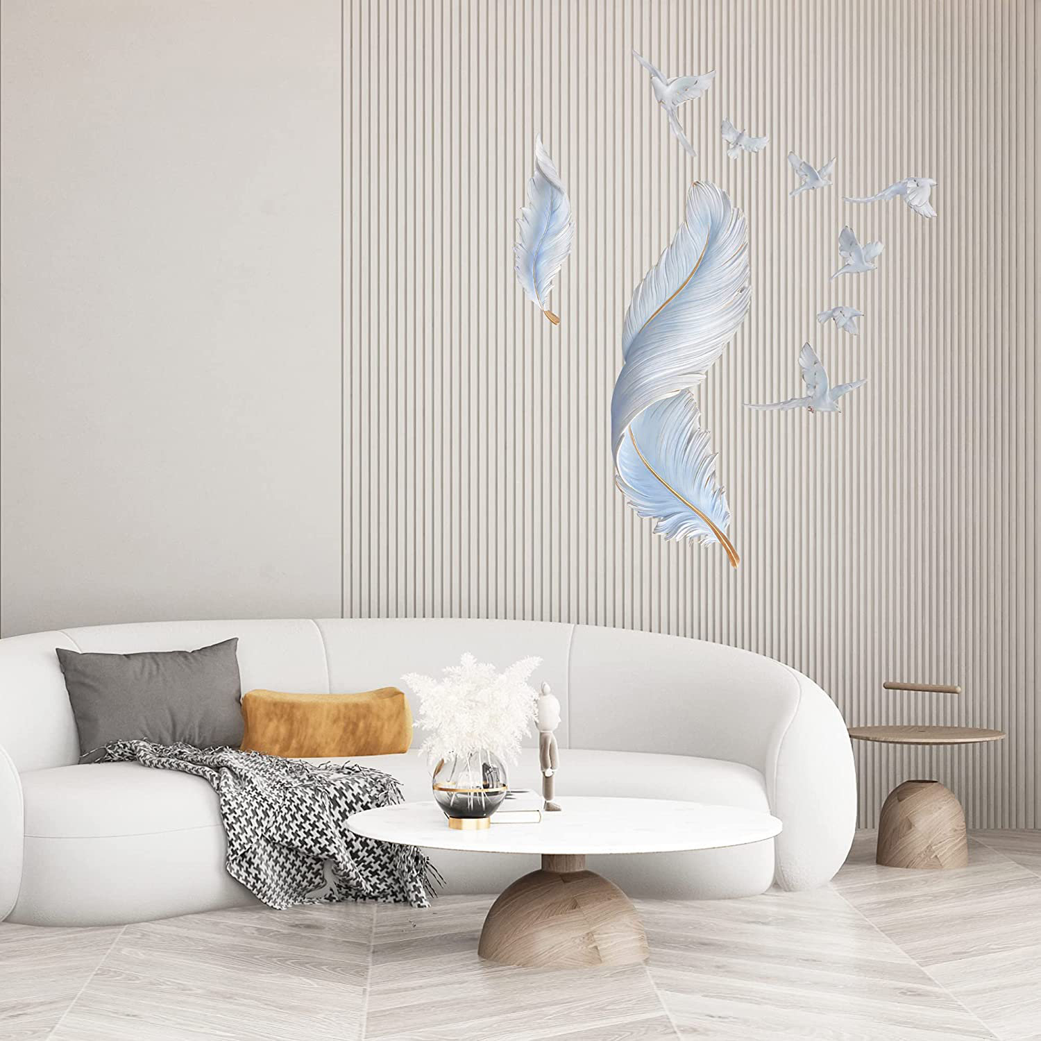 Red Barrel Studio® 3D Feathers with Flying Birds Wall Décor | Wayfair