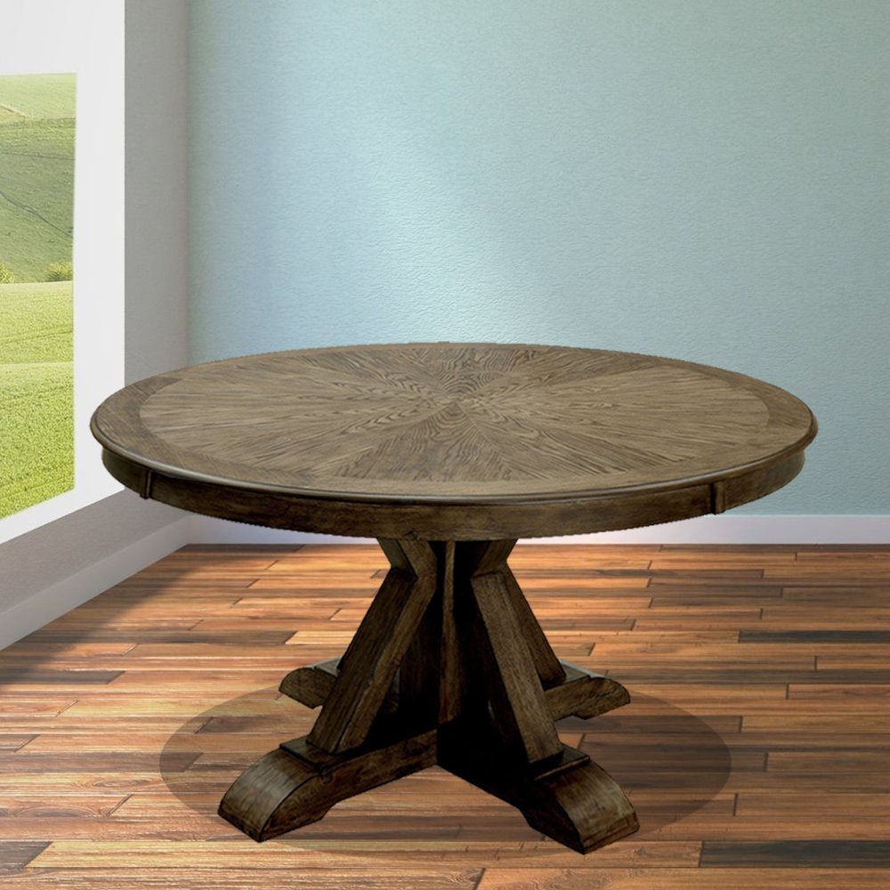 One Allium Way® Lowell Round Solid Wood Base Dining Table | Wayfair
