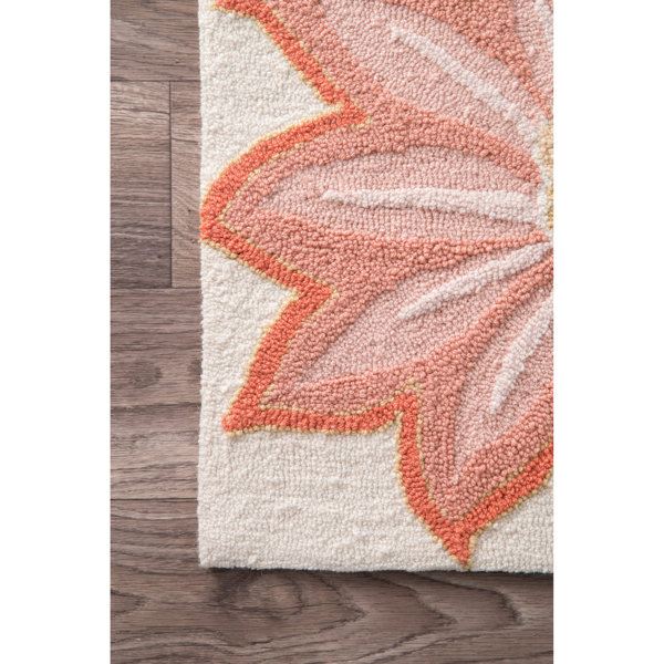 Red Barrel Studio® Leroi Floral Handmade Tufted Red/Pink Area Rug ...