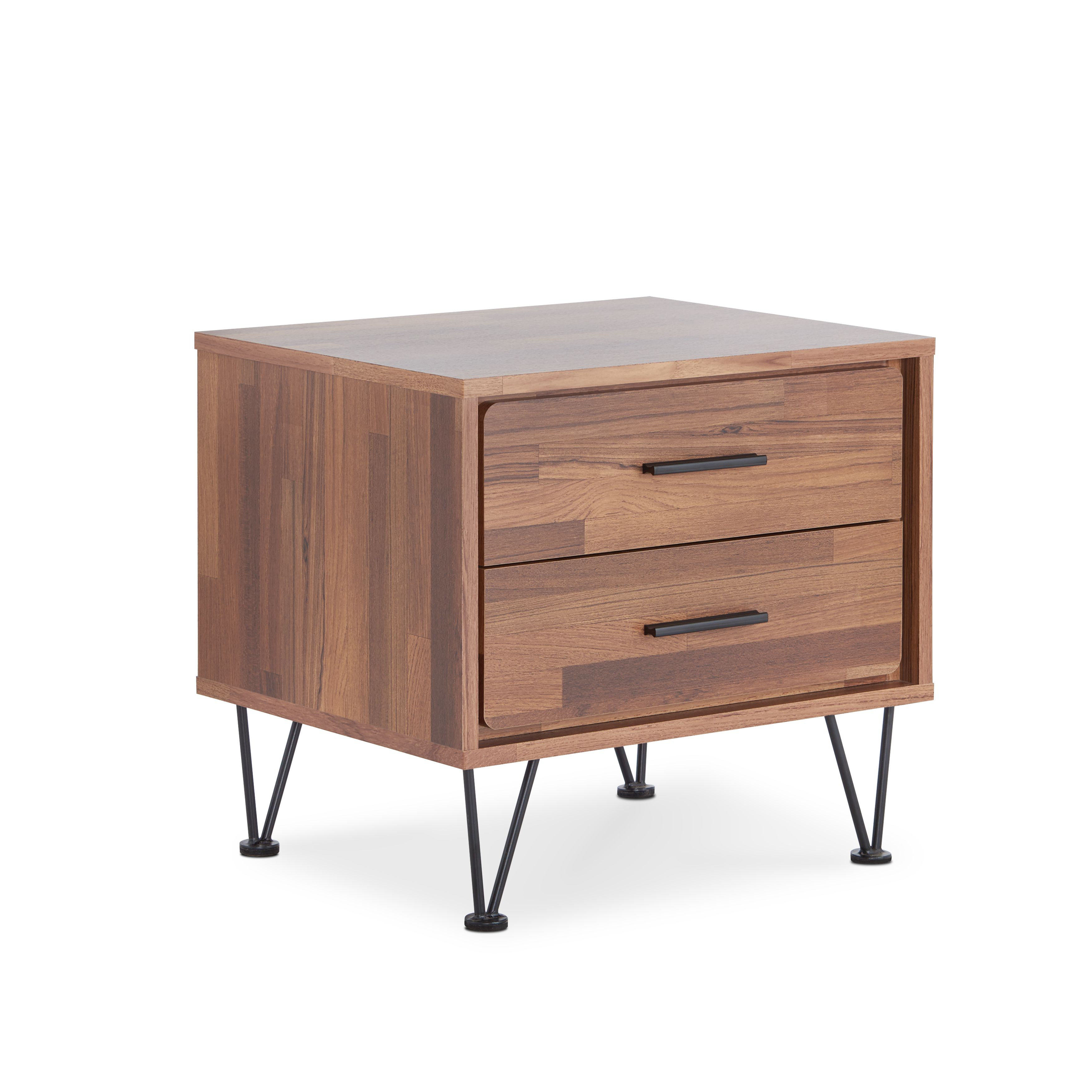 NFusion Rex End Table with 2 Drawers & Metal Legs | Wayfair