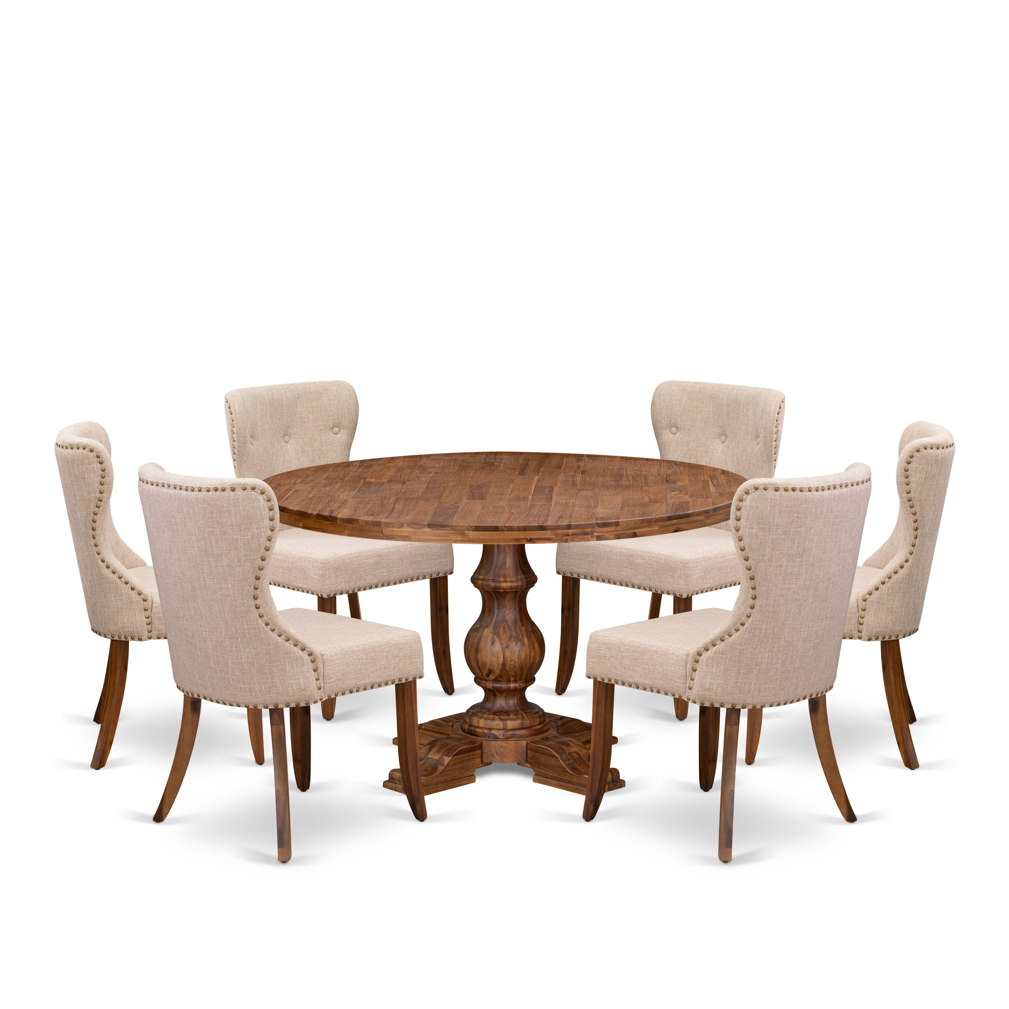 Wildon Home® 7 Piece Kitchen Table Set Includes a Round Table with ...