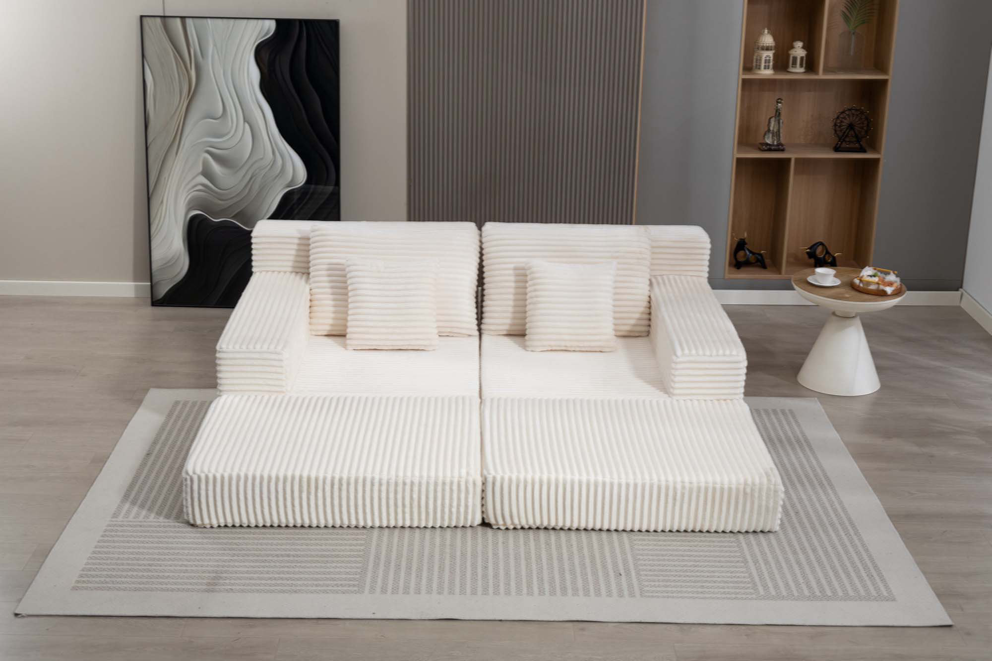 Latitude Run® Double Lounge Chaise,Cloud Plush Sofa Bed,Upholstered ...