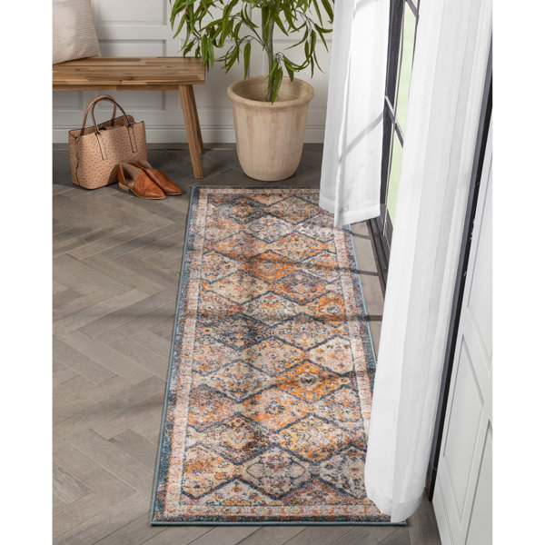 Bungalow Rose Estey Morrocan Blue Area Rug | Wayfair