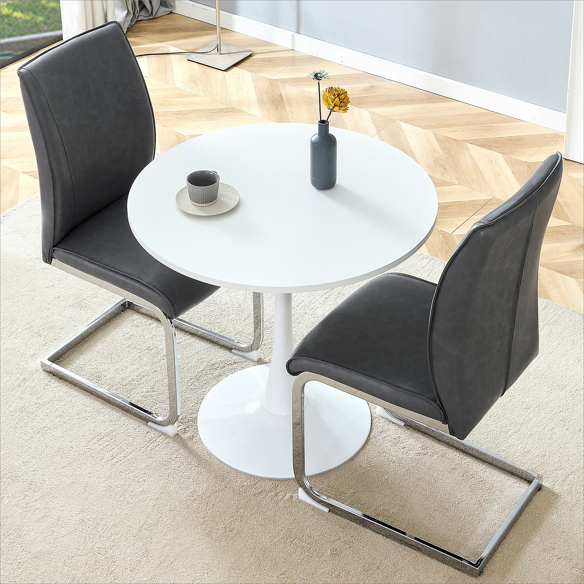 George Oliver Table and chair set.Hourglass-Shaped Stable Small Round ...