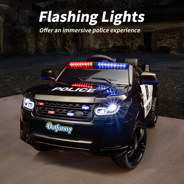 Outfunny Electric Police Car for Kids, 12 Volt Kids Ride on Toy Car ...