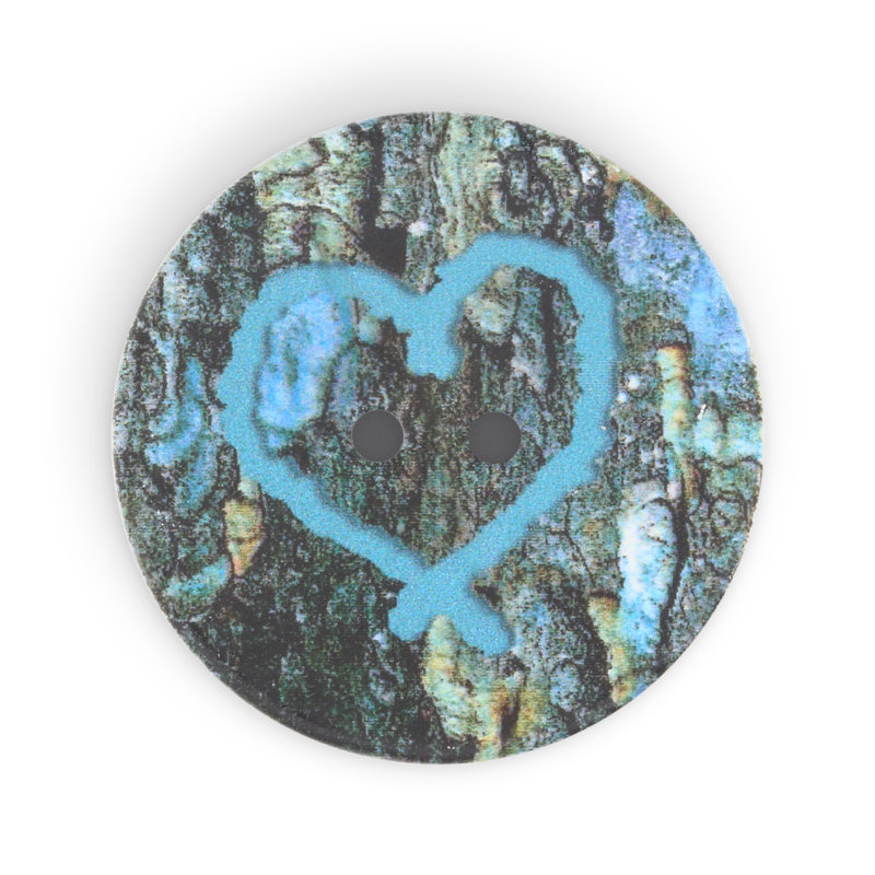 Dritz Sustainable Coconut Round Heart Button, 30mm, Dark Turquoise, 3 ...