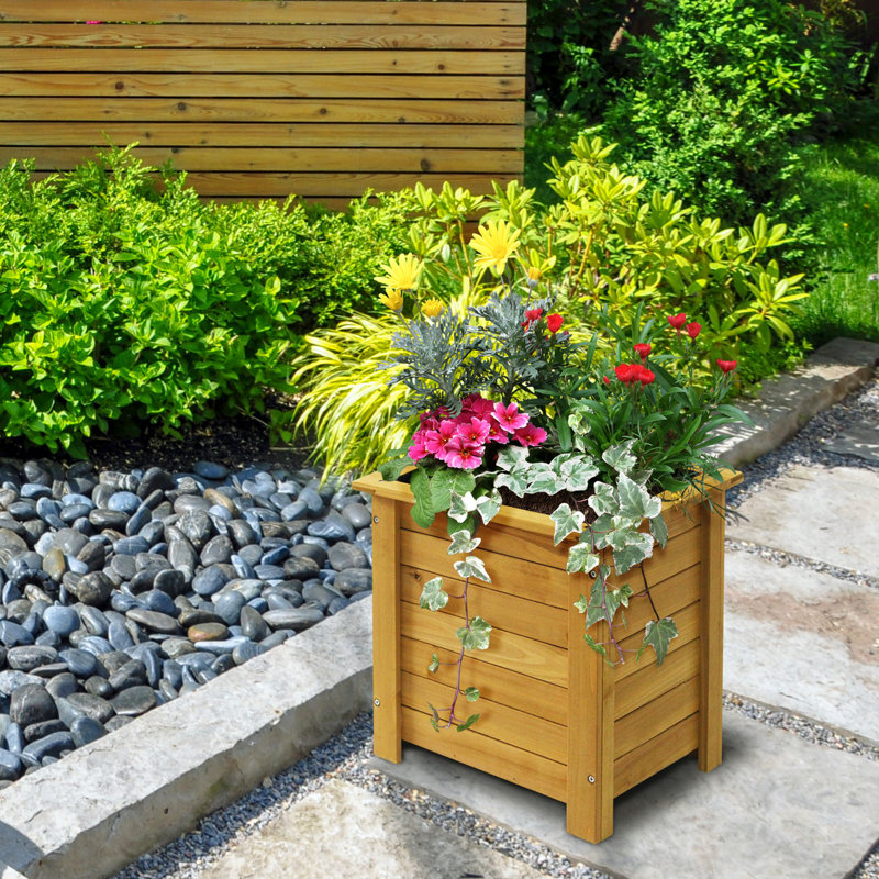 Arlmont & Co. Naitri Wood Outdoor Planter Box | Wayfair