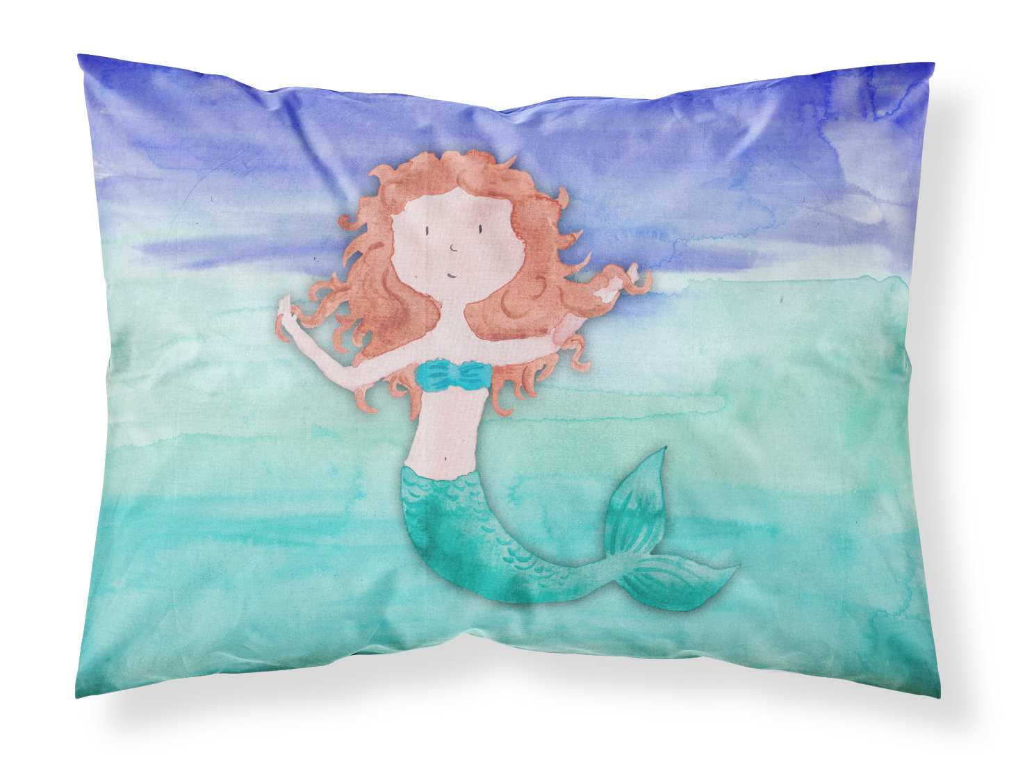 Caroline's Treasures Ginger Mermaid Watercolor Pillowcase | Wayfair