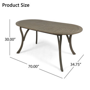 Lark Manor™ Oval Shaped Outdoor Table, Dining Table with Y-shaped Legs ...