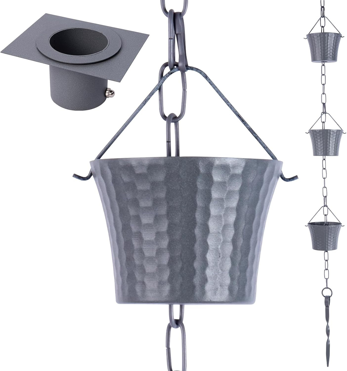 Arlmont & Co. Rain Chain For Gutters With Adapter Wrought Iron Rain ...