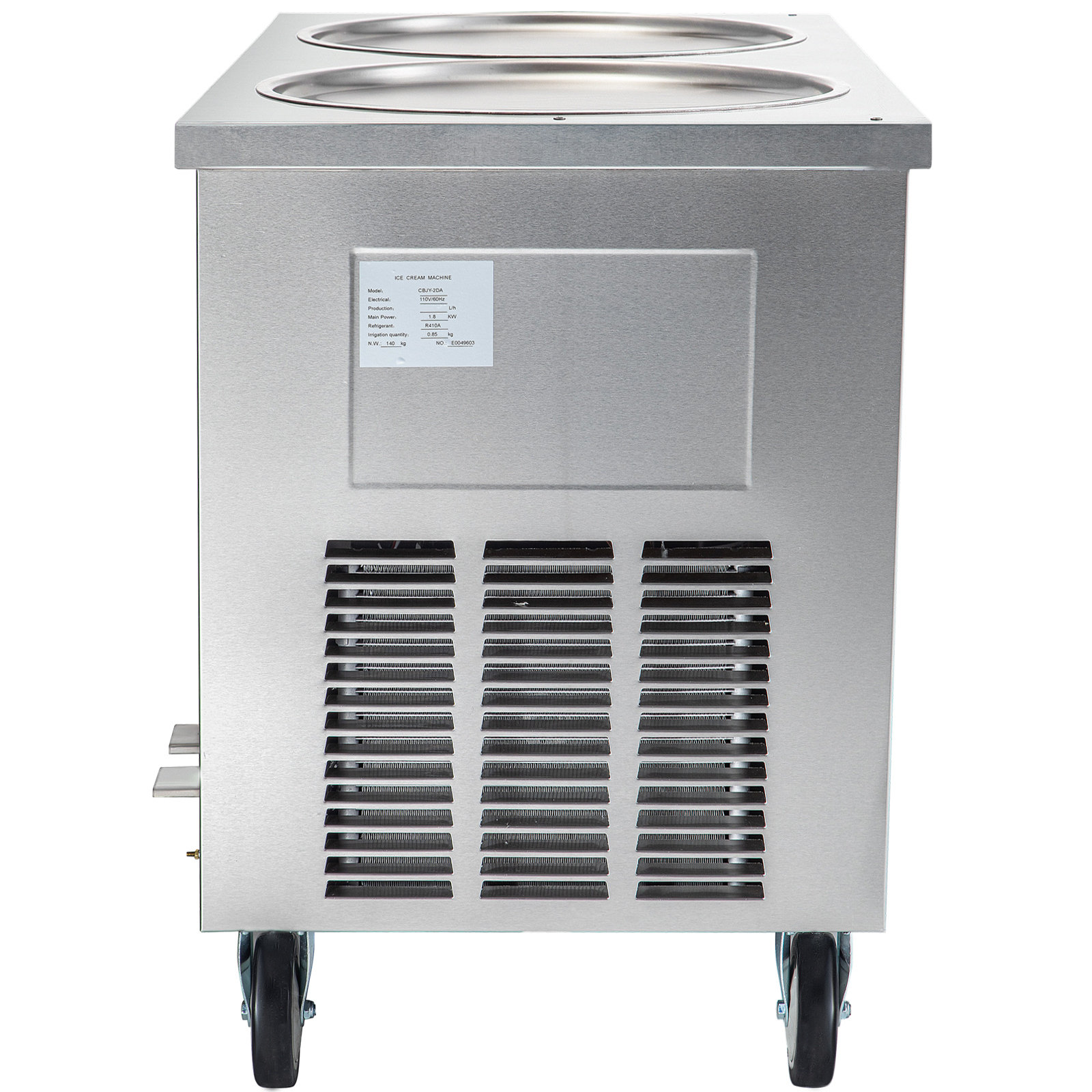 VEVOR Commercial Rolled Ice Cream Machine, 1800W Stir-Fried Ice Roll ...