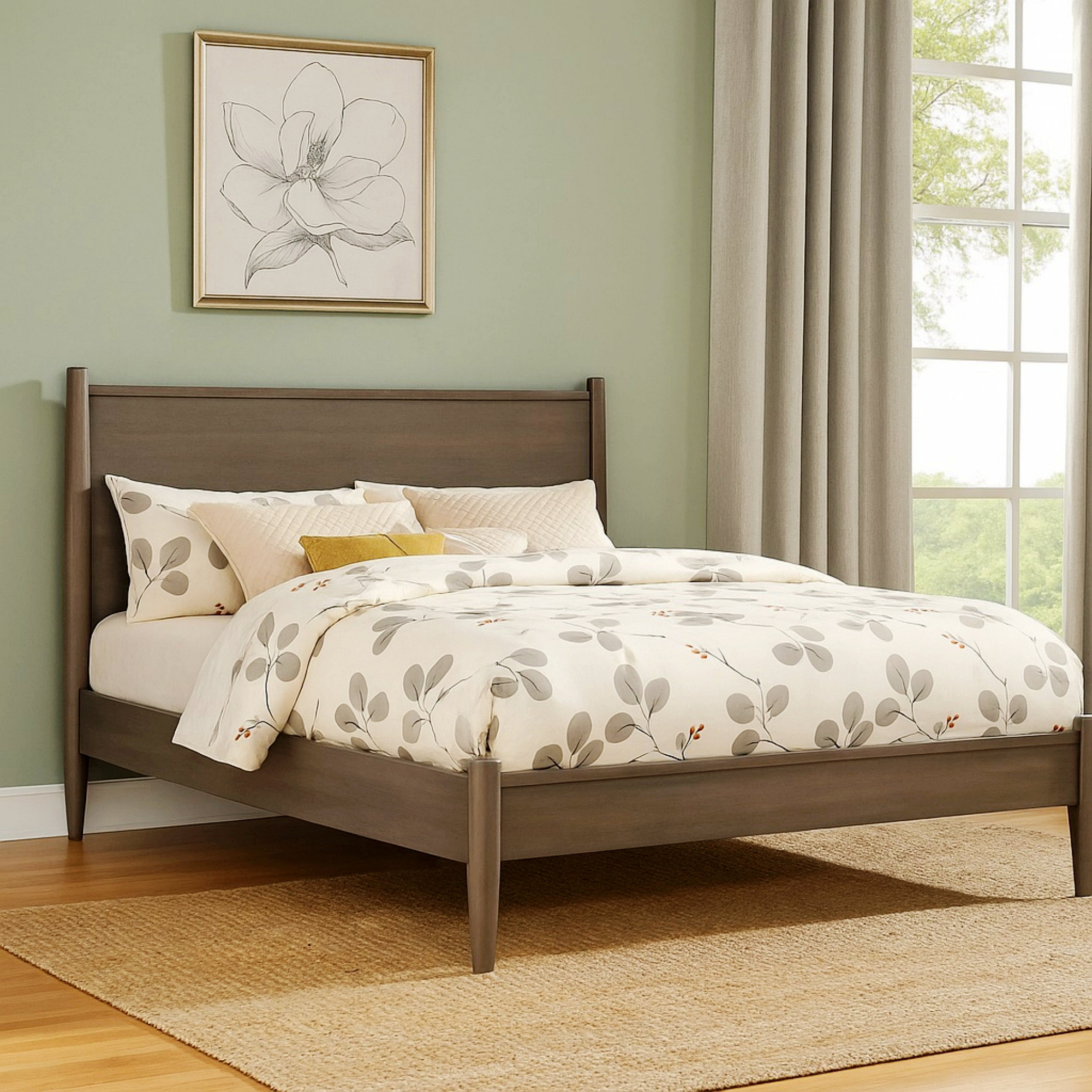 Corrigan Studio Mid-Century Wooden Platform Bed For Bedroom - Wayfair ...