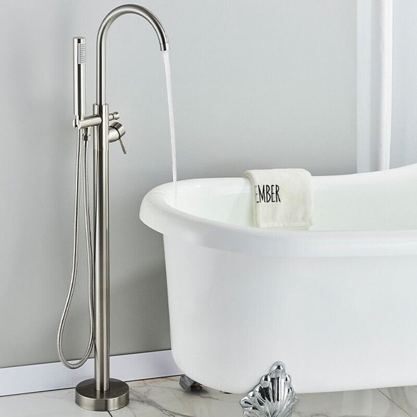 Belfry Bathroom Freestanding Tub Filler Bathtub Shower Faucet Brushed ...