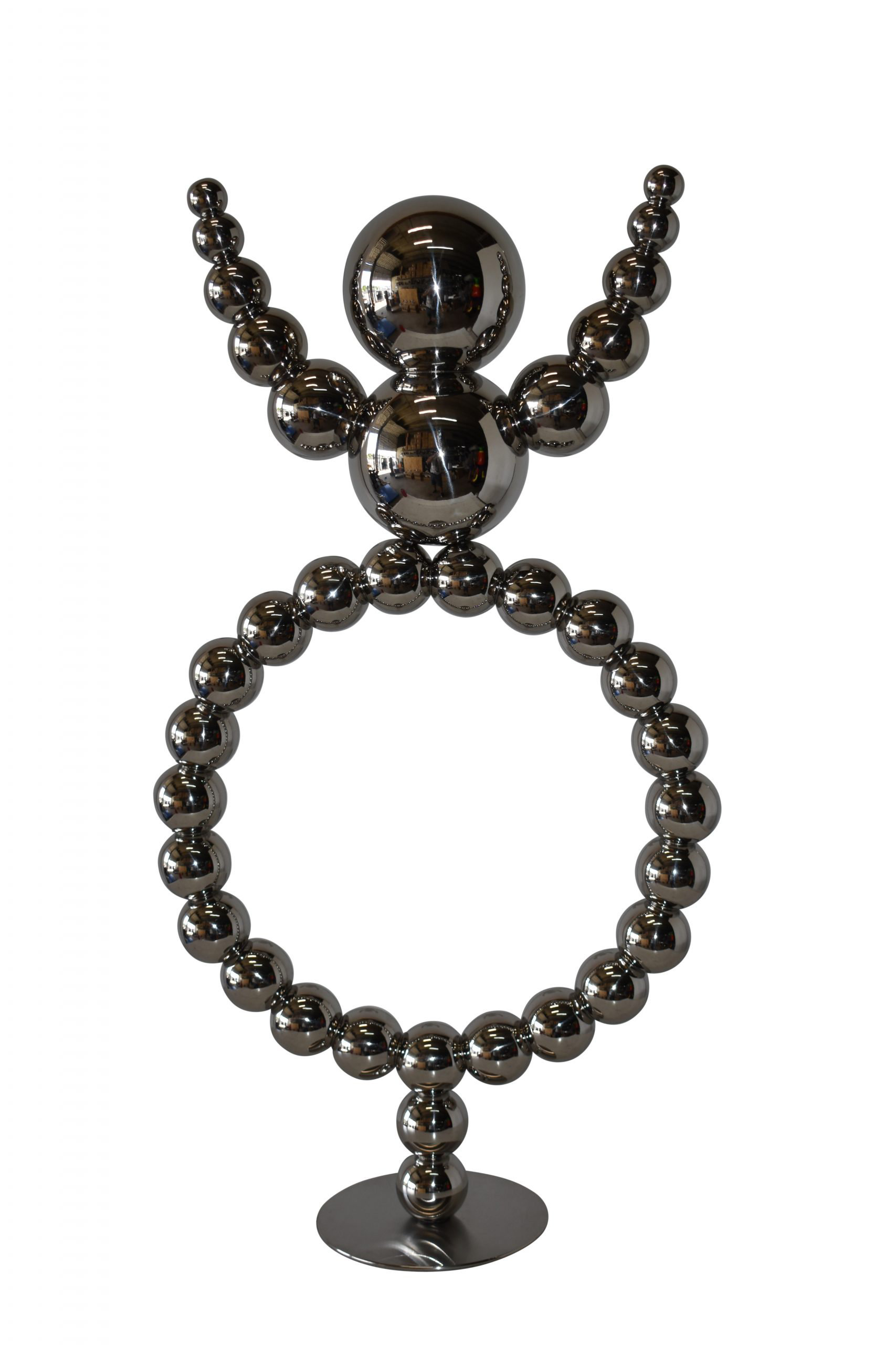 Wrought Studio Modern Abstract Of A Happy Man Metal Chrome Balls Statue ...