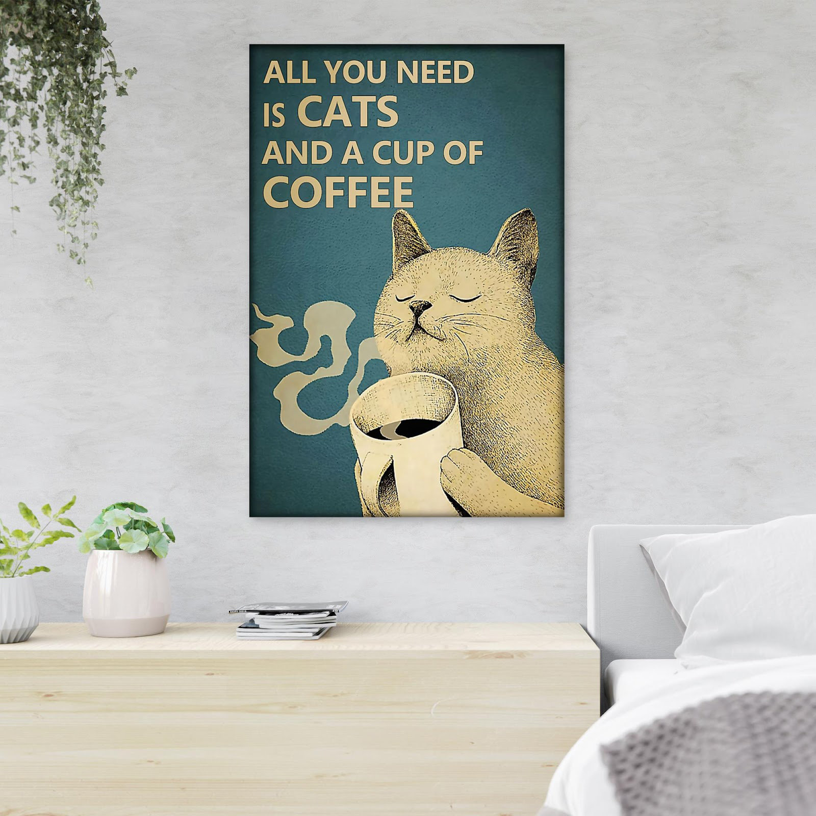 cats drinking coffee