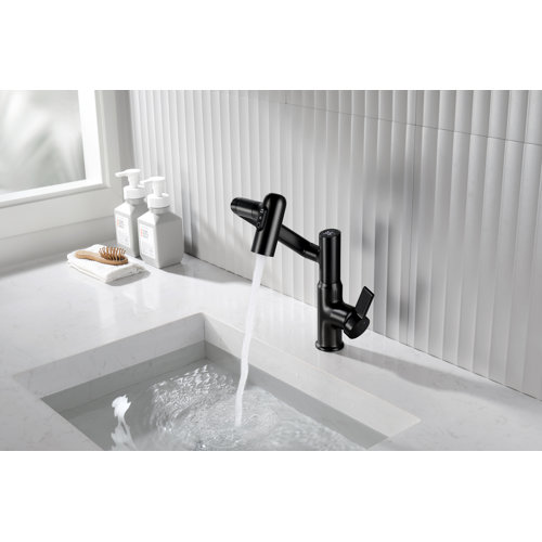 Lefton Rotatable Single Hole Bathroom Faucet with Temperature Display ...