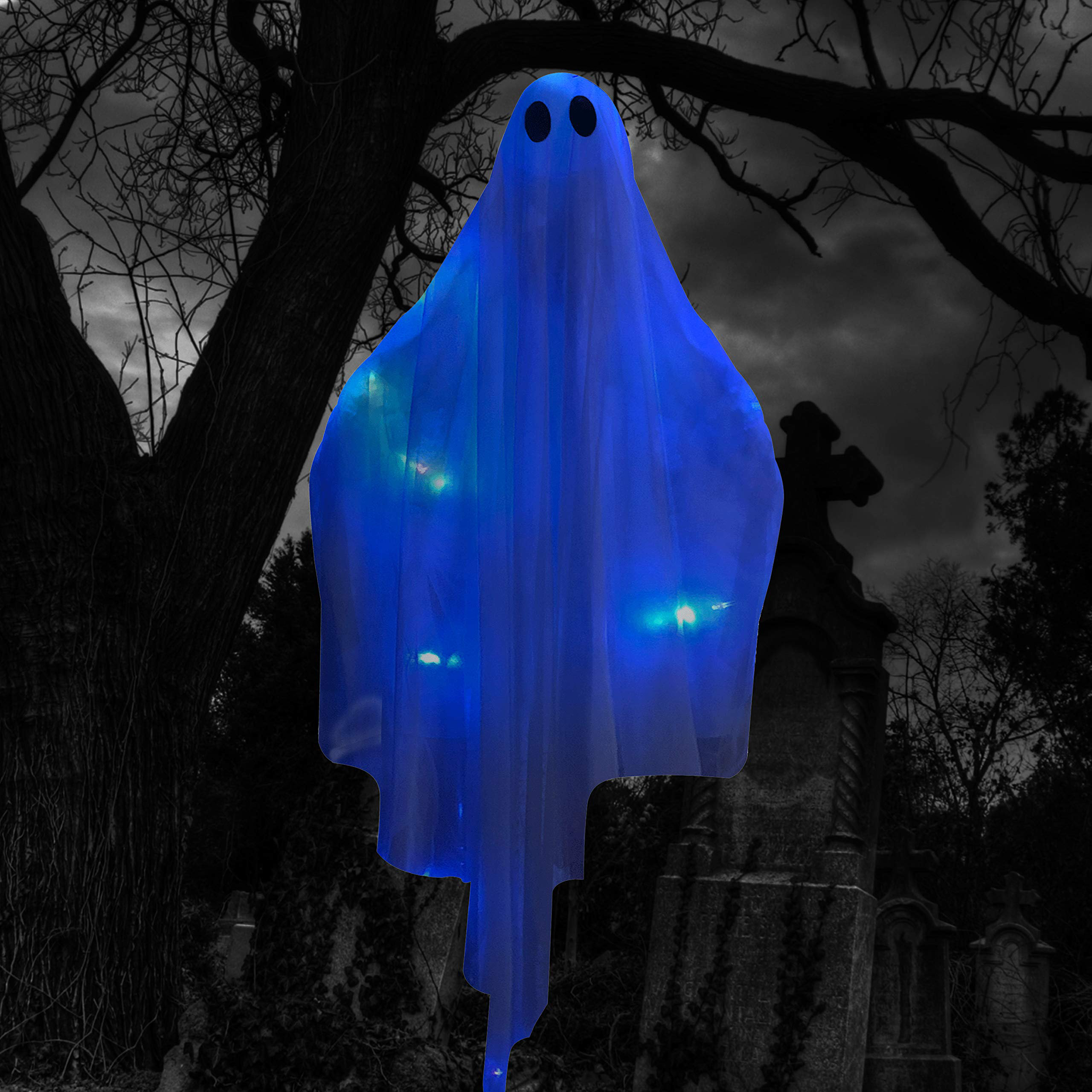 The Holiday Aisle® Halloween Hanging Light up Ghost with Spooky LED ...