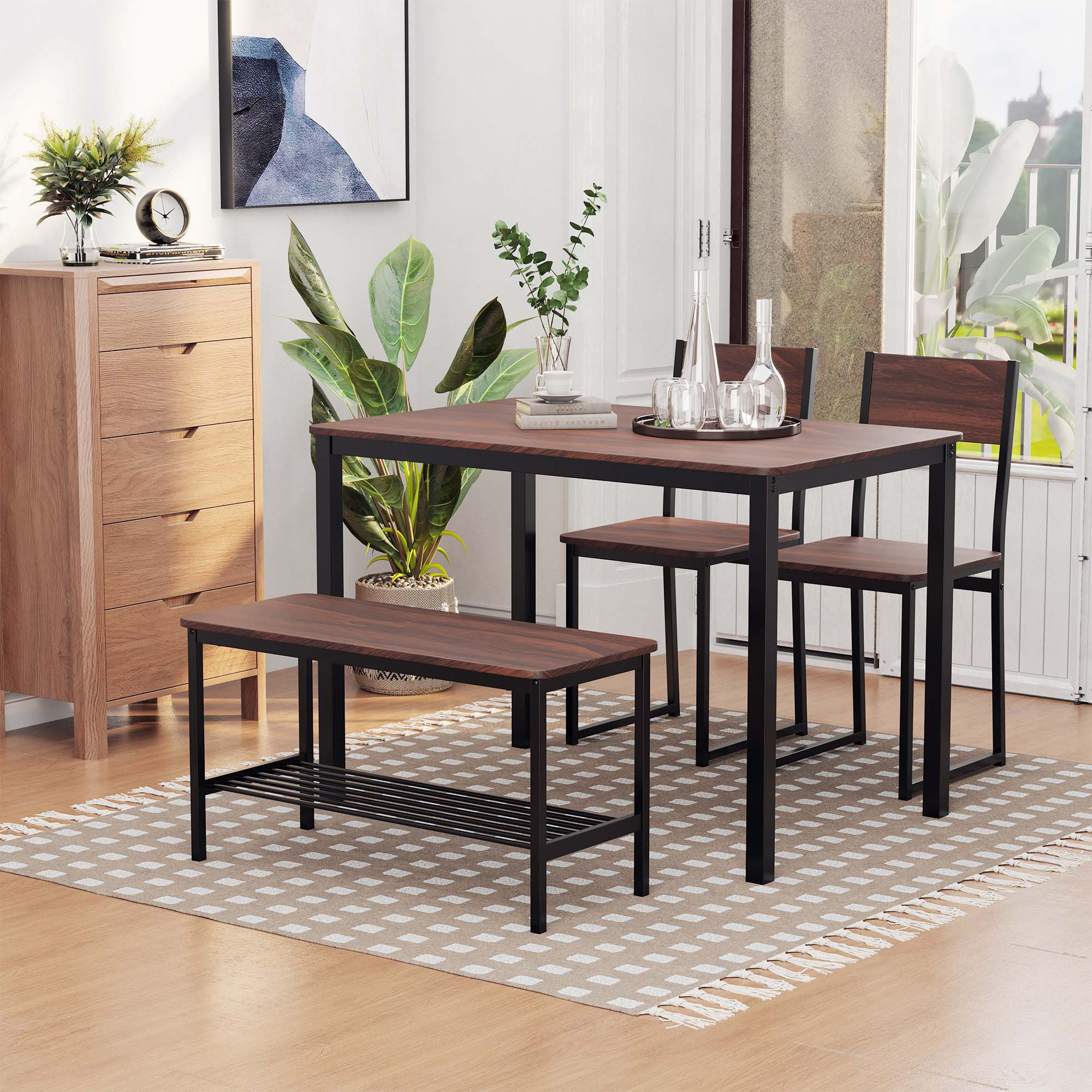 17 Stories Zayen Rectangular 27.5'' L x 43.25'' W Dining Set | Wayfair