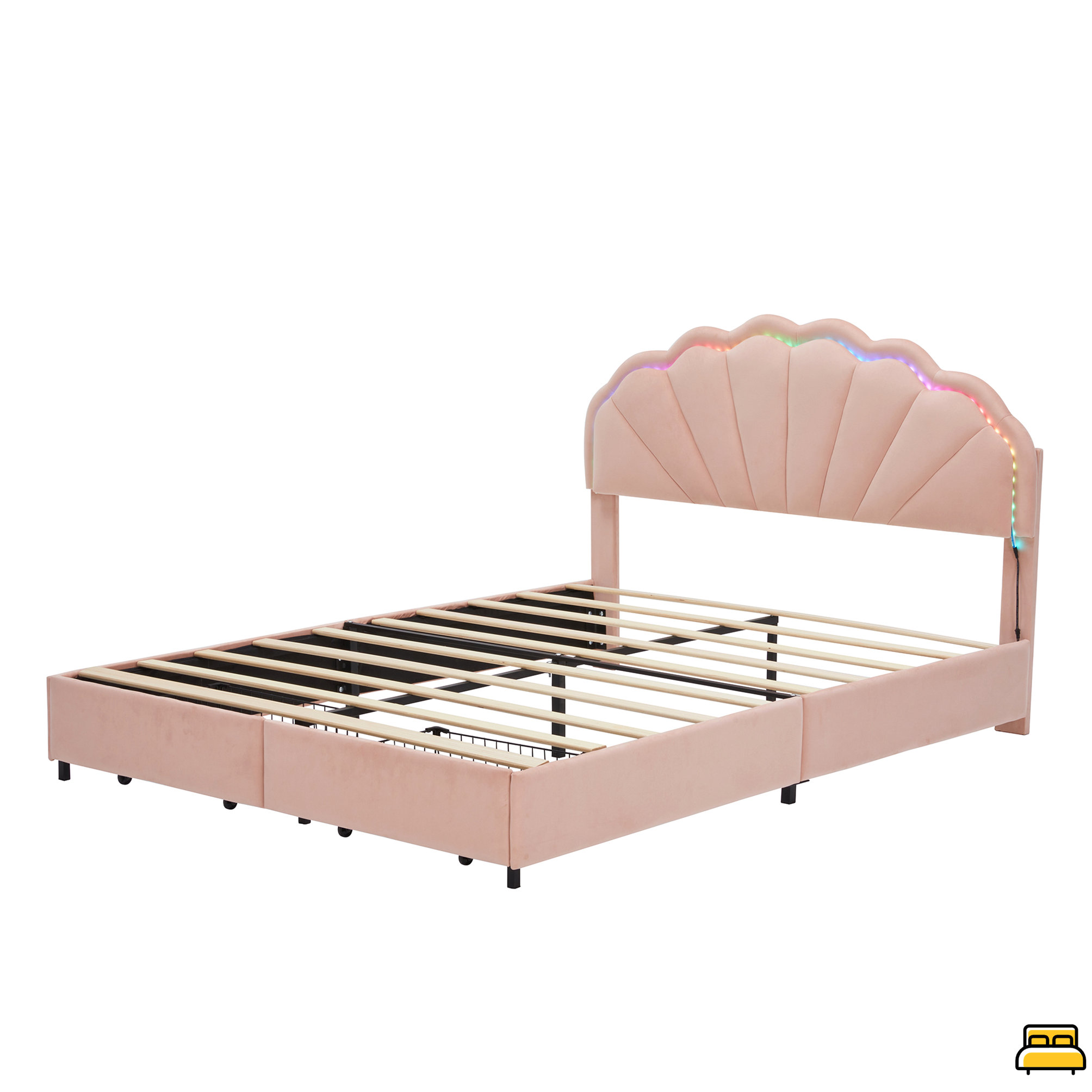 Isabelle & Max™ Full Size Upholstered Smart LED Bed Frame With 2 ...