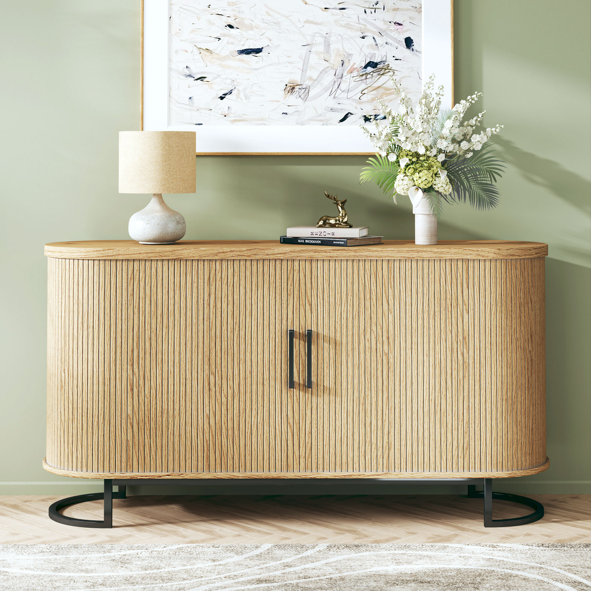 Ebern Designs Wood Tambour Door Sideboard & Reviews - Wayfair Canada