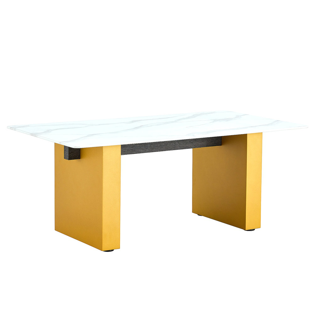 Mercer41 Modern Minimalist Tempered Glass With Sticker Desktop Coffee ...