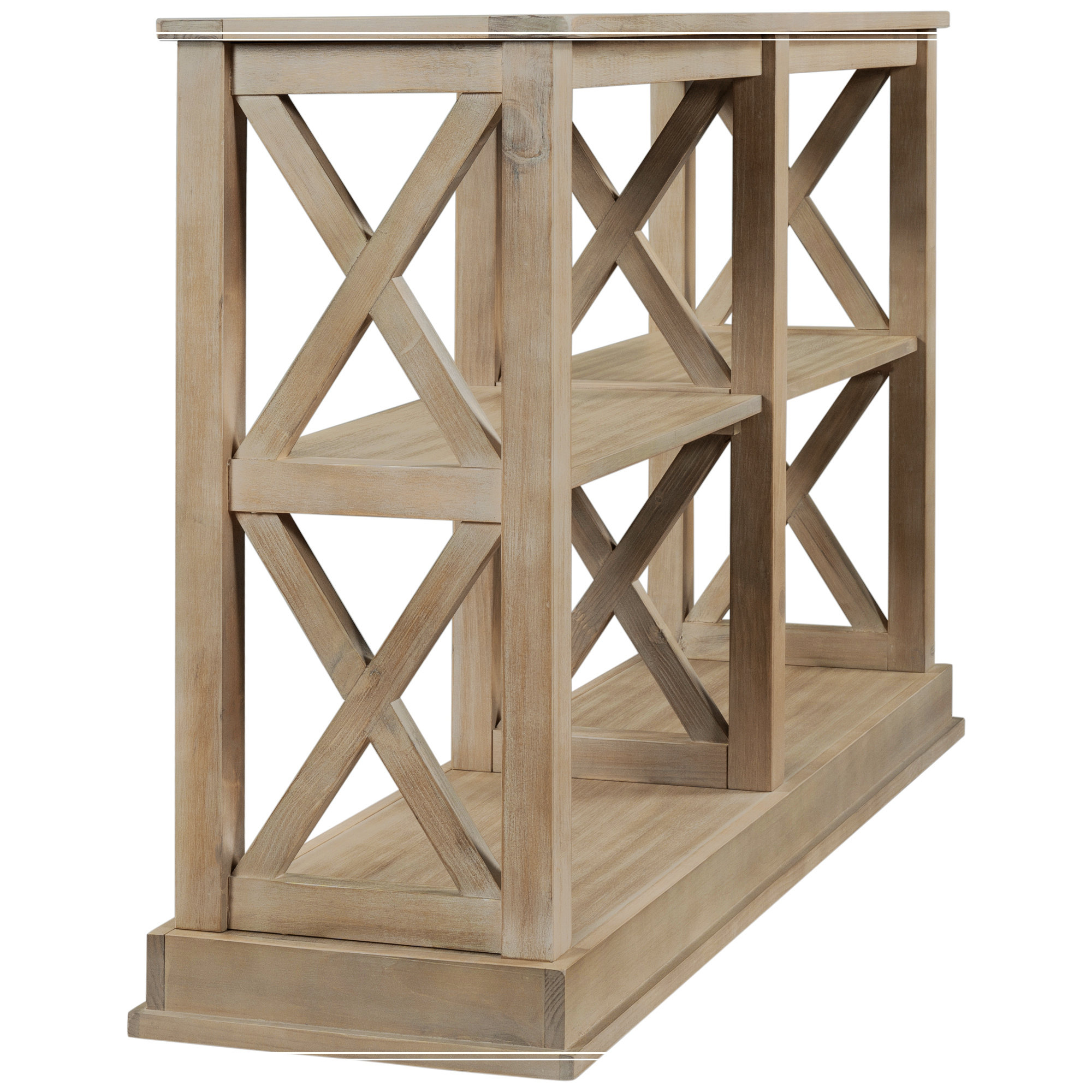 Dovecove Lumberton 46.5'' Solid Wood Console Table with 3-Tier Open ...
