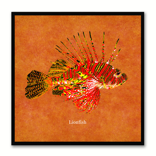 Highland Dunes Lionfish Animal Orange Canvas Print Framed On Canvas ...