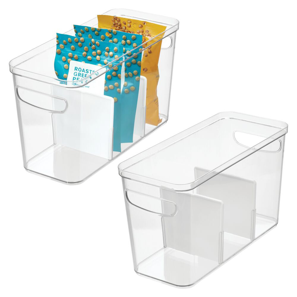 iDesign 3-Section Divided Pantry Organizer Bin for Kitchen Storage ...