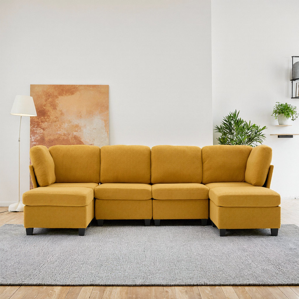 Latitude Run® Freely Combinable 6-Seater Sectional Sofa with Ottoman ...