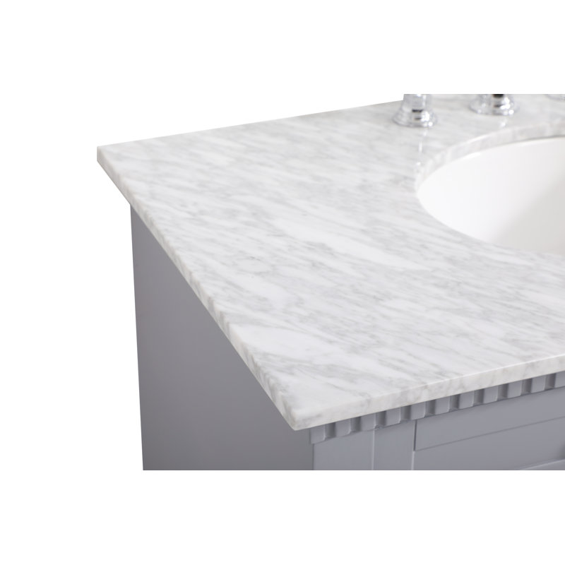 Red Barrel Studio® 36'' Single Bathroom Vanity with Marble Top ...
