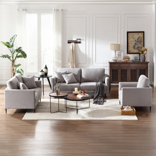 Polyester & Polyester Blend Living Room Sets You'll Love | Wayfair