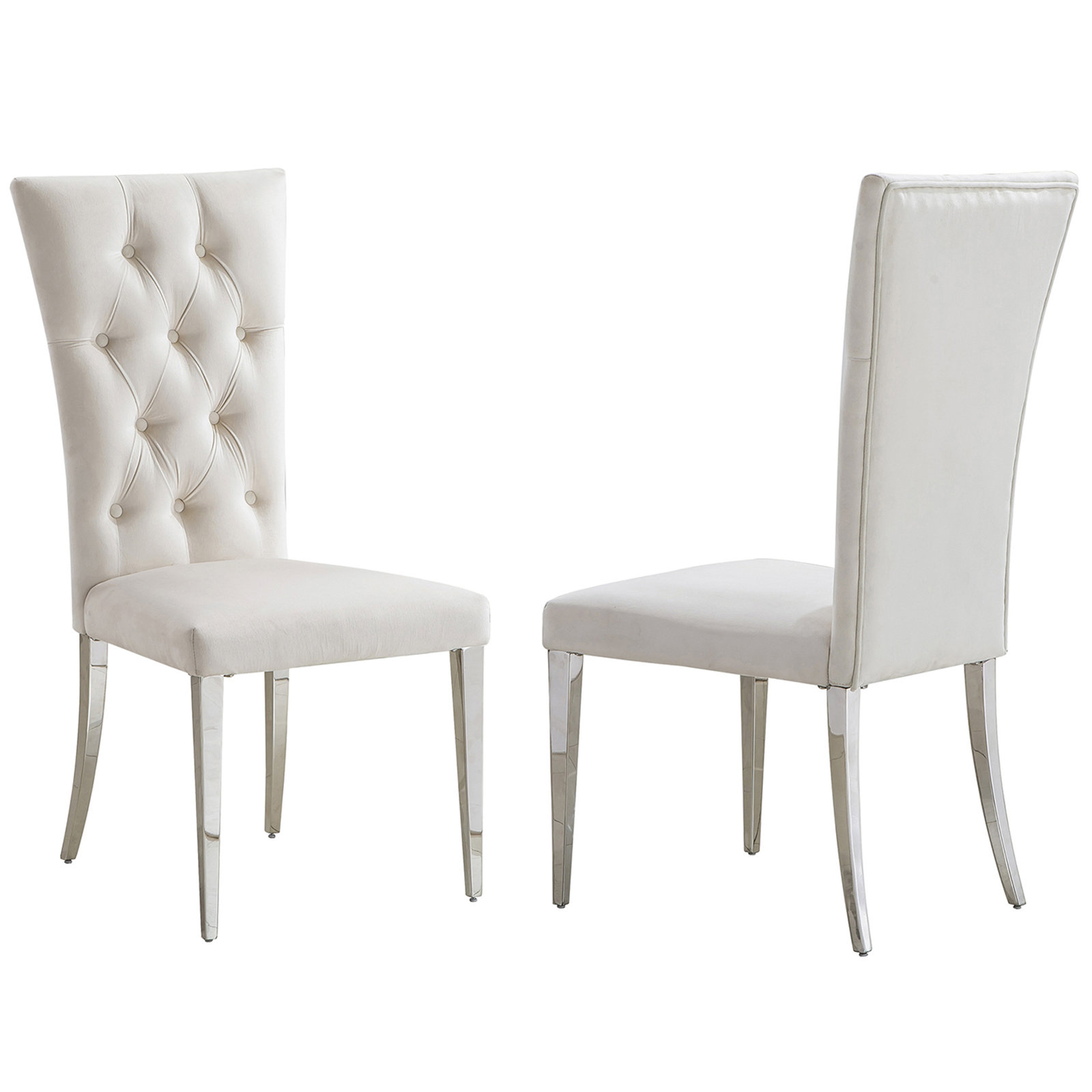 Everly Quinn Balsano Tufted Velvet Metal Side Chair Dining Chair | Wayfair