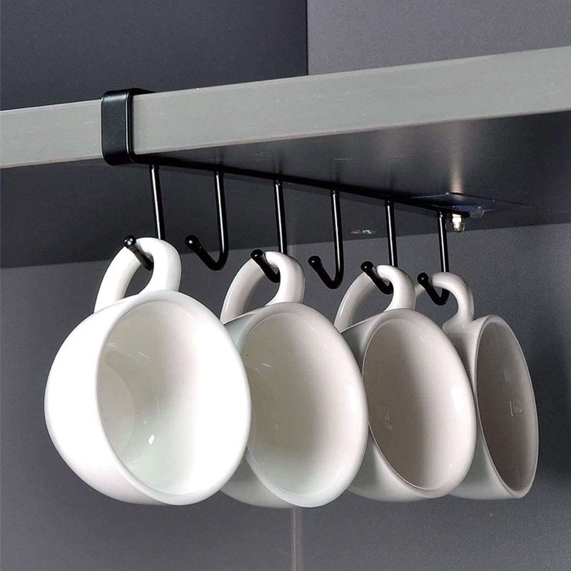 Rebrilliant Ashauria Under Cabinet Mug Hanger 6 hook Mug Tree & Reviews ...