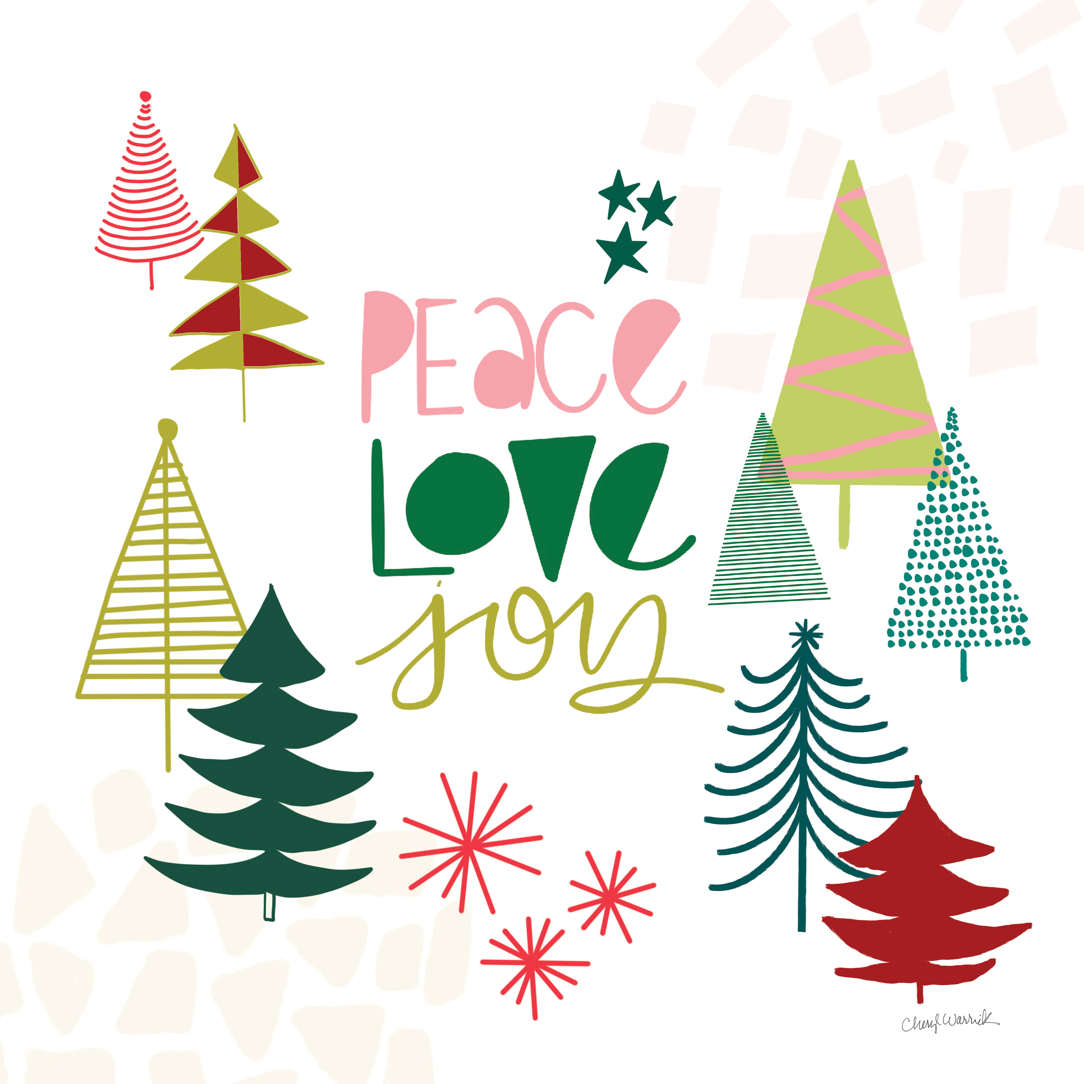 The Seasonal Aisle Peace Love Joy II - Wrapped Canvas Art Prints ...