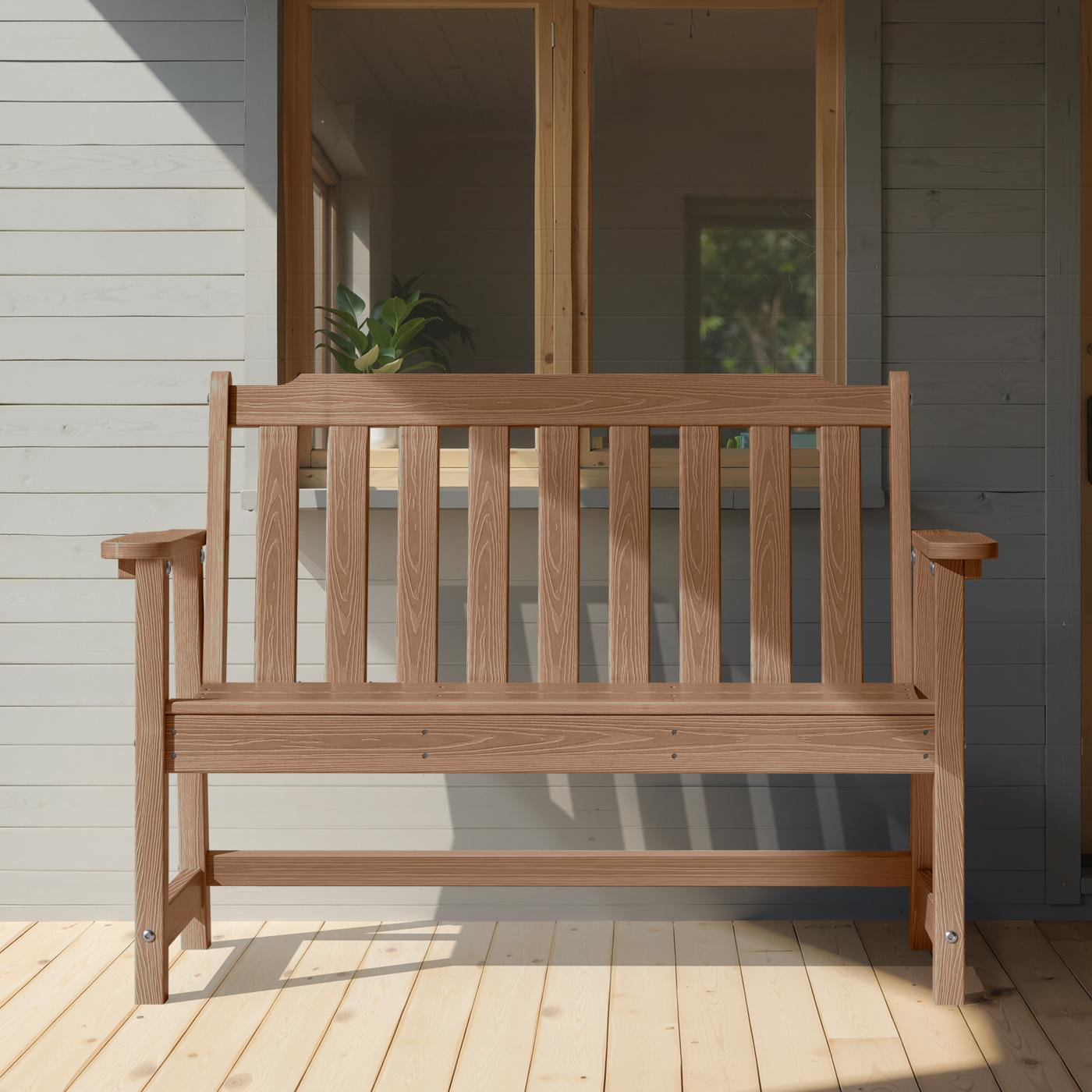 Dovecove Outdoor Patio Bench Weather-HDPE Resistant Bench Premium ...