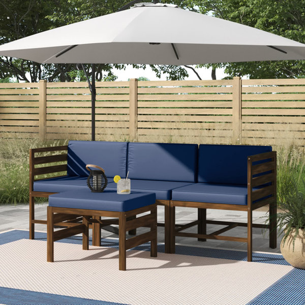 Red Barrel Studio® 4 Piece Lounge Seating Group with Cushions Set ...