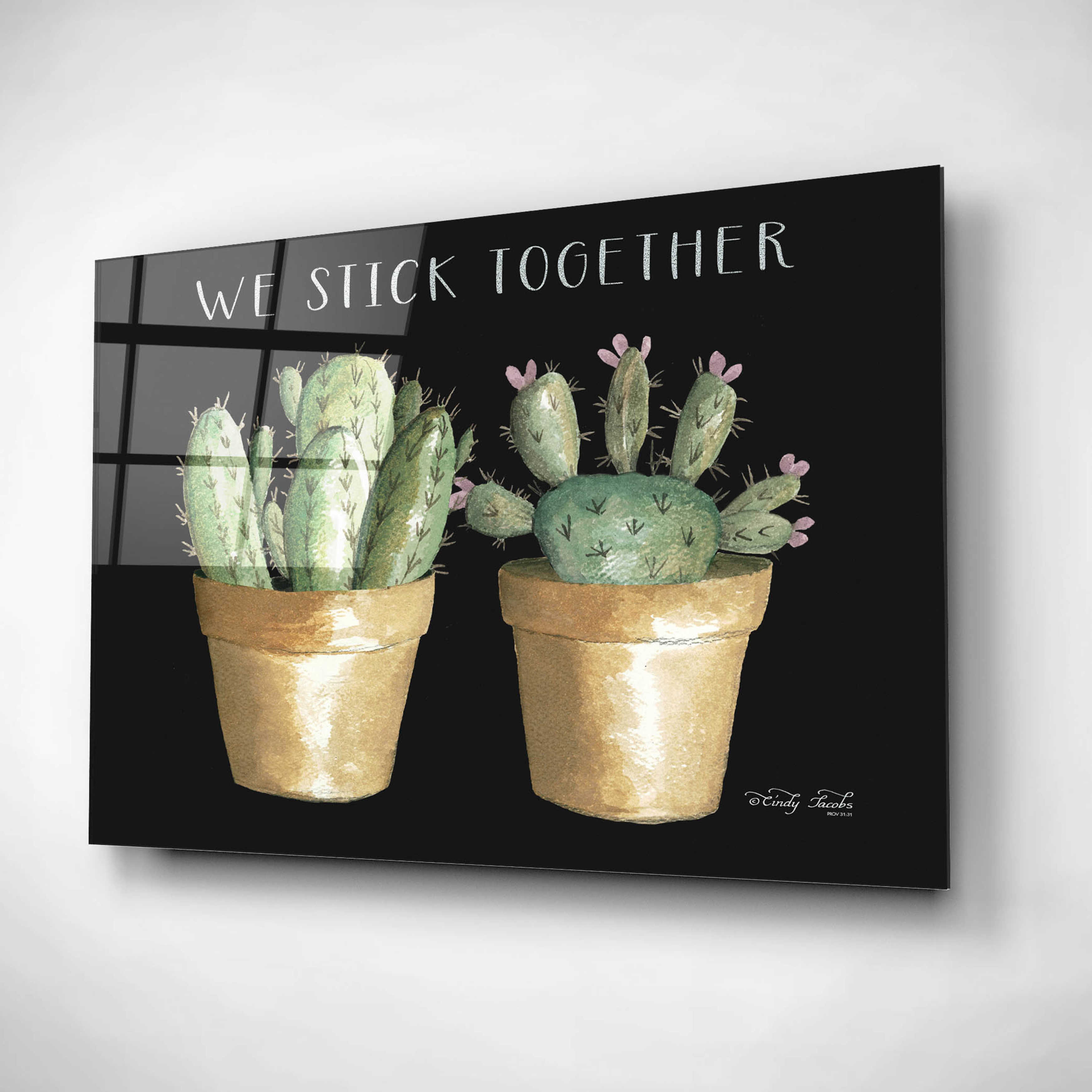 Trinx We Stick Together Cactus by Cindy Jacobs - Unframed Print | Wayfair