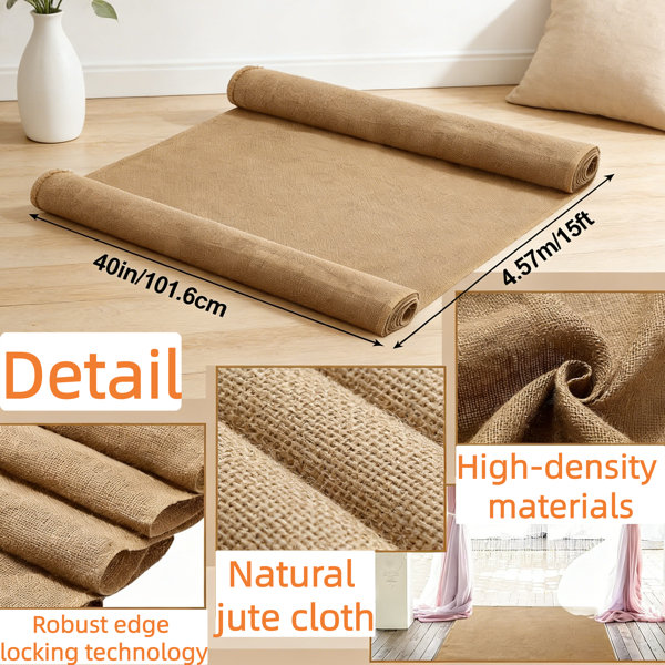 One Carter Corner Store Natural Burlap Wedding Aisle Runner 40X15ft ...