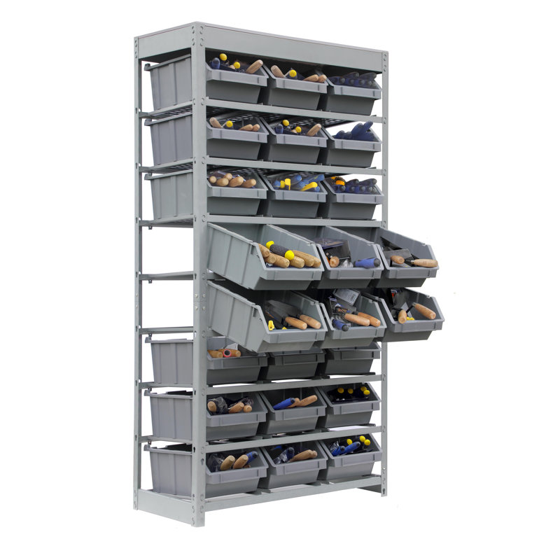 Rebrilliant Jiske 34 W x 16 D x 65 H Garage Storage Bin Rack System ...