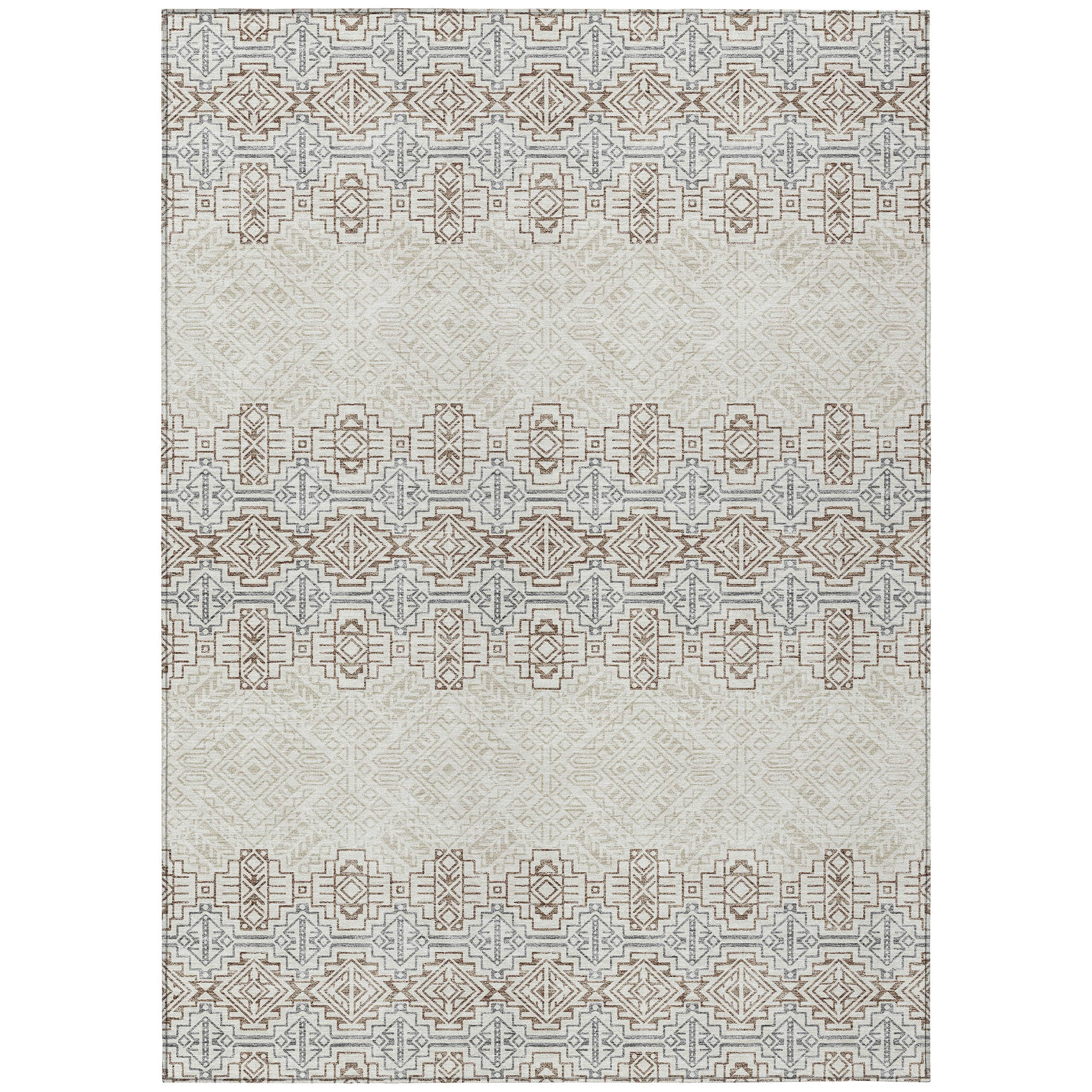 HomeRoots 10' X 14' Taupe Tribal Washable Indoor Outdoor Area Rug | Wayfair