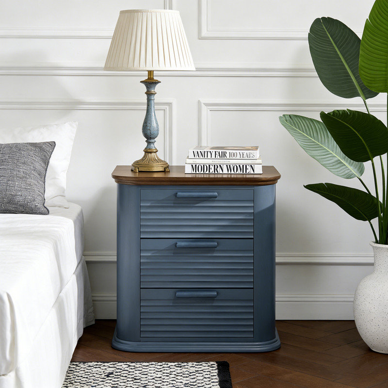 17 Stories 22" Wide Nightstand With Charging Station & 3 Drawers ...