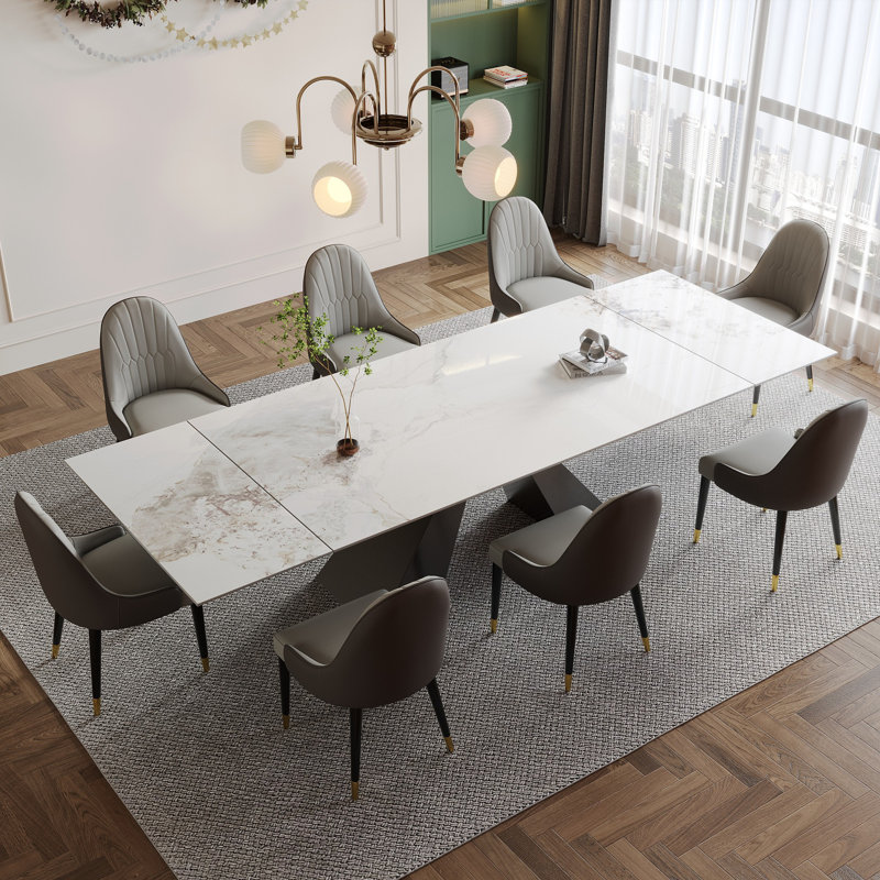 Everly Quinn Tanjala 9 - Piece 110.23'' Extendable Sintered Stone ...