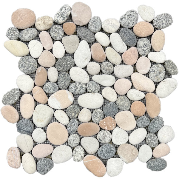 SB TILE AND STONE Mixed Spotted Pebble Stone Mosaic Tile 12"x12 ...