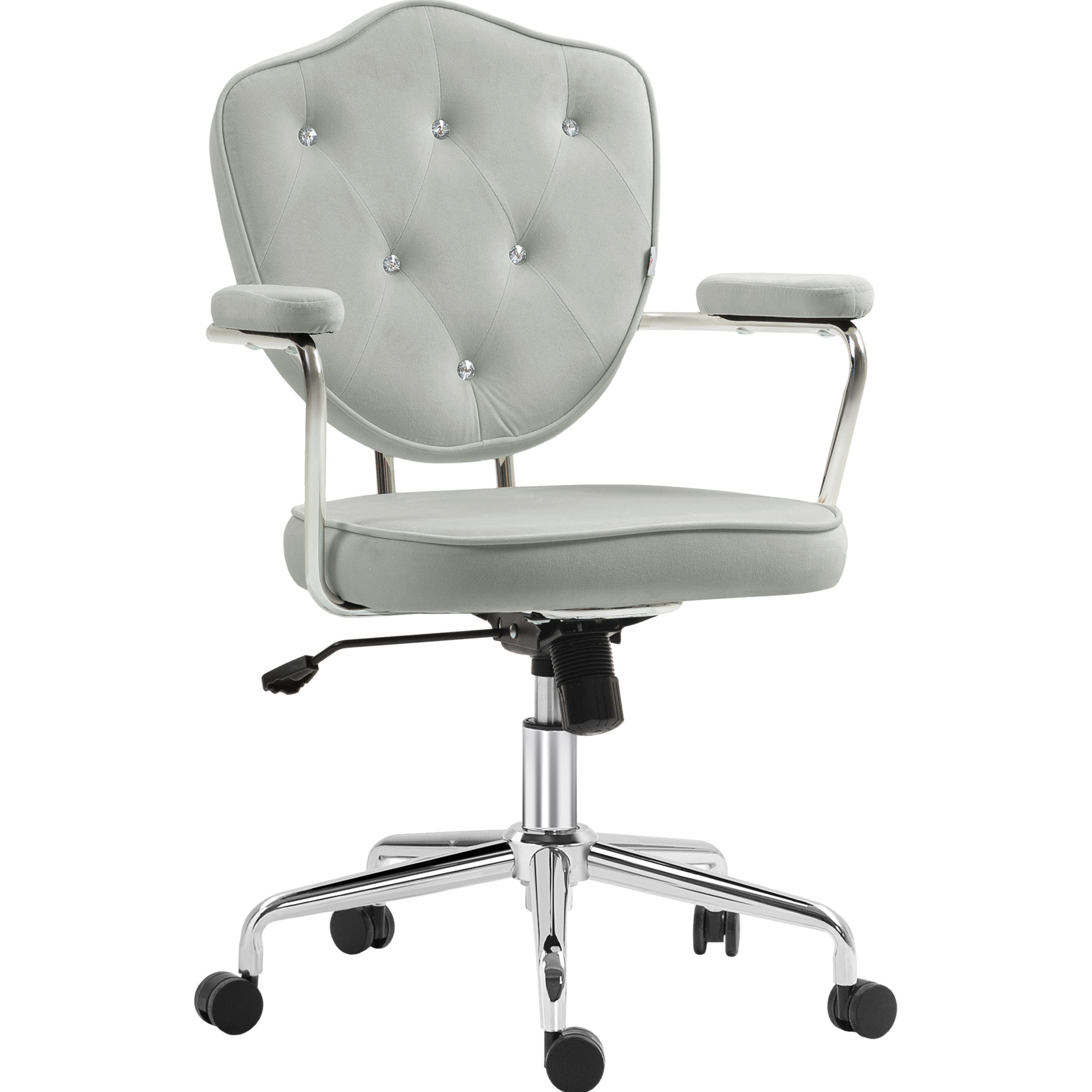 House of Hampton® Adjustable Gray Office Chair With Rhinestone-studded ...
